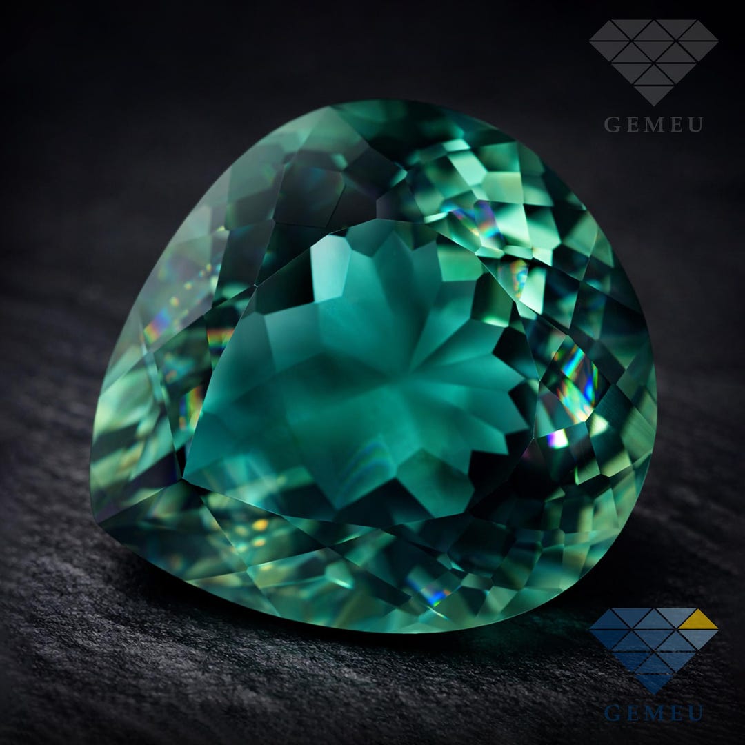 Blue Green Apatite Pear Cut Loose Gemstone 20ct. Large Clean Rare ...