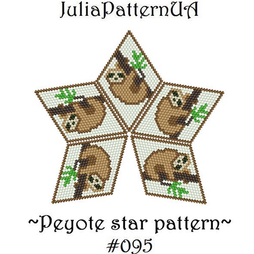 Sloth Bead Patterns 3D Peyote Star Pattern Beaded Star Pattern - Etsy