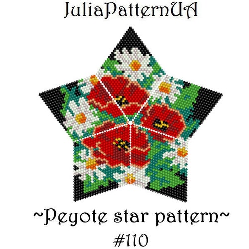 Daisies Poppy Peyote Star Pattern Wildflower Bouquet 3D Beaded | Etsy