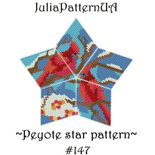 Cardinal Peyote Star Pattern Christmas Bird 3D Beaded Star - Etsy