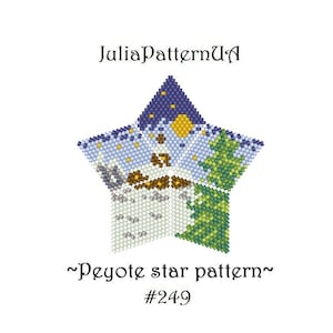 Winter Landscape Peyote Star Pattern Church Christmas Ornament 3D ...