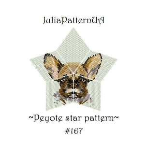 French Bulldog 3D Peyote Star Pattern Animal Beaded Star Pattern DIY ...