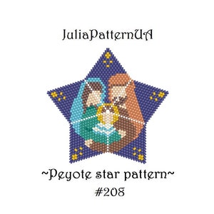 Holy Family 3D Peyote Star Pattern PDF Nativity Scene Beaded Star ...