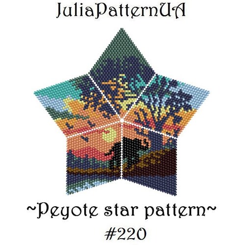 Sunset Landscape Peyote Star Pattern House in the Mountains 3D - Etsy