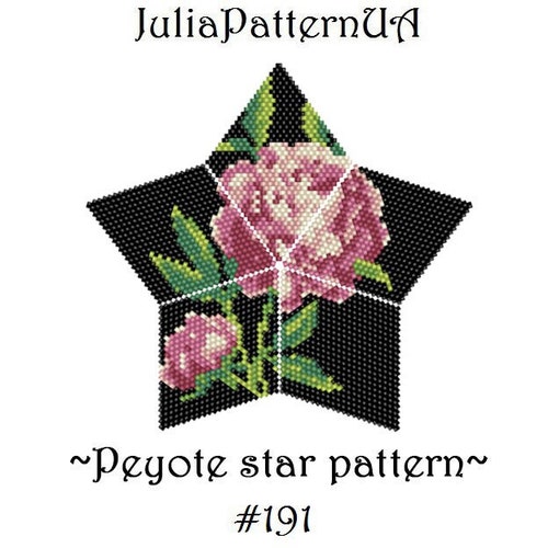 Pink Peony Peyote Star Pattern Flower 3D Beaded Star Pattern - Etsy
