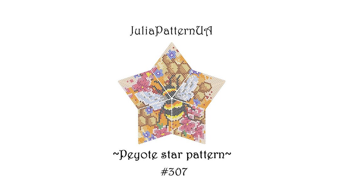 Bumble Bee 3D Peyote Star Pattern PDF Bee Honey and Flowers Beaded Star ...