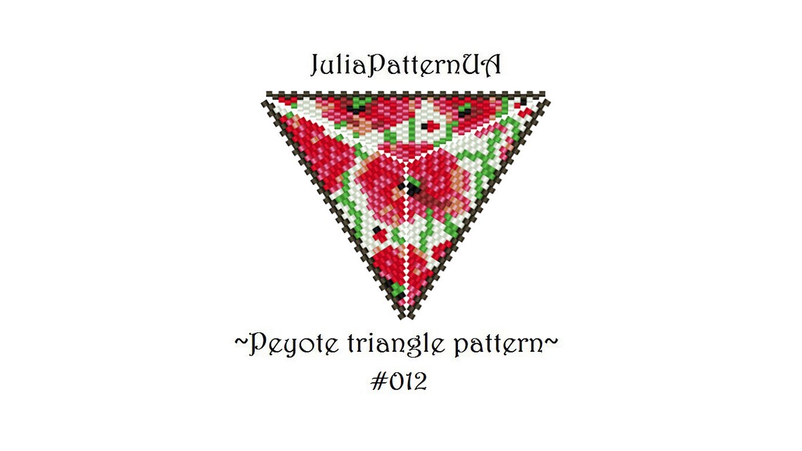 Poppy Beaded Triangle Pattern PDF Red Flower Peyote Triangle - Etsy