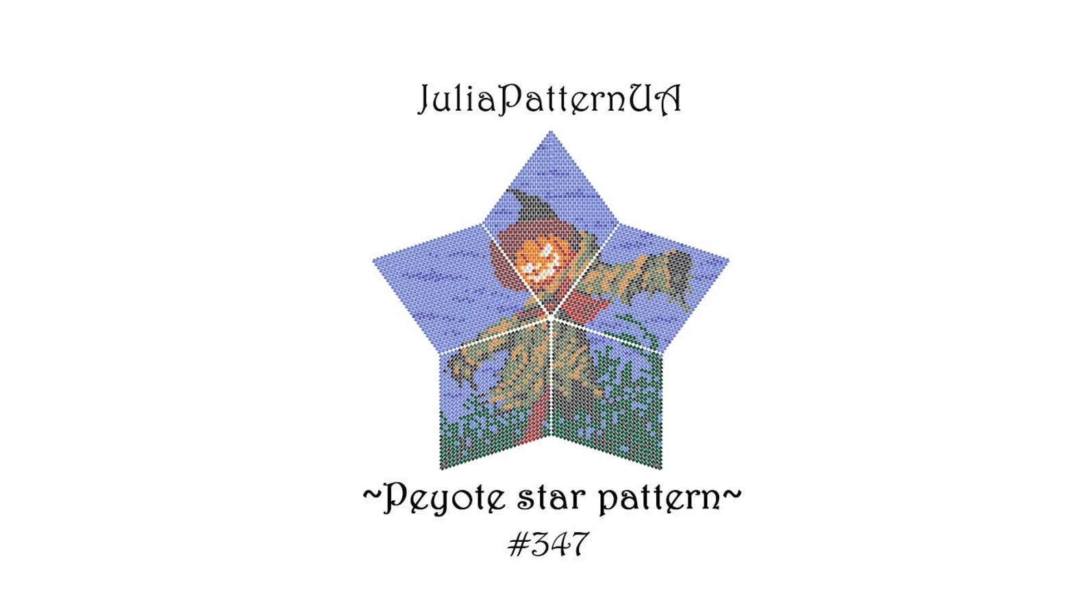 Halloween Scarecrow 3D Peyote Star Pattern PDF Beaded Star Pattern DIY ...
