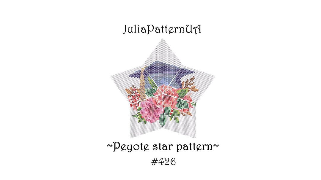 Graduation Cap With Flower 3D Peyote Star Pattern PDF Beaded Star ...