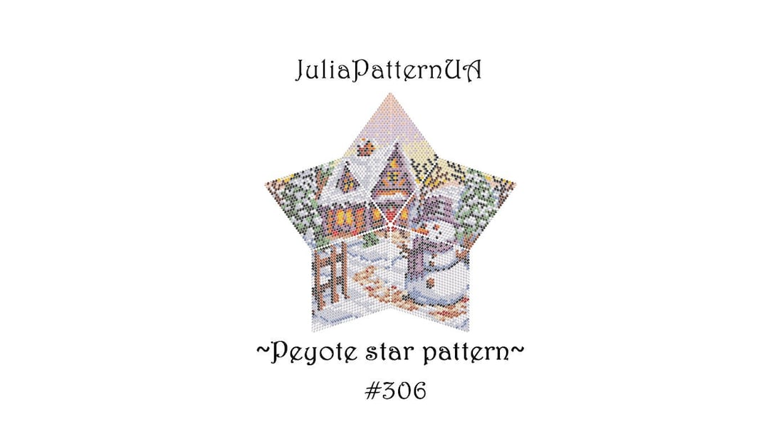 Snowman Winter Landscape Peyote Star Pattern Christmas 3D Beaded Star ...