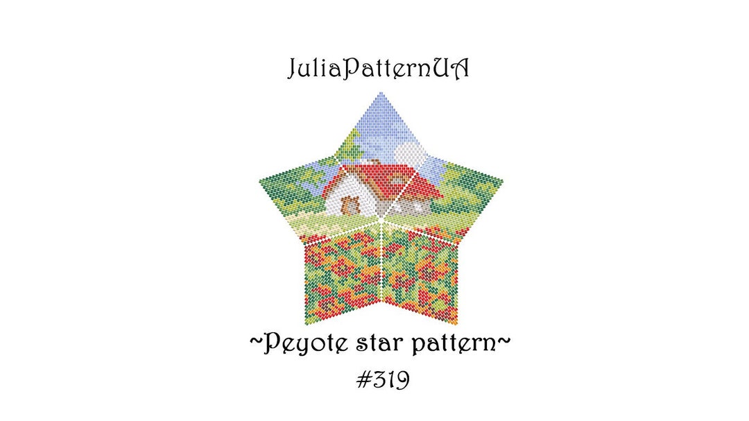 Summer Landscape Peyote Star Pattern PDF House in the Poppy Field 3D ...