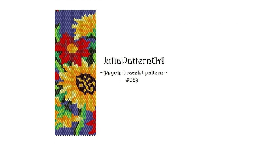 Sunflower Odd Count Peyote Bracelet Patterns PDF Floral Beaded Bracelet ...