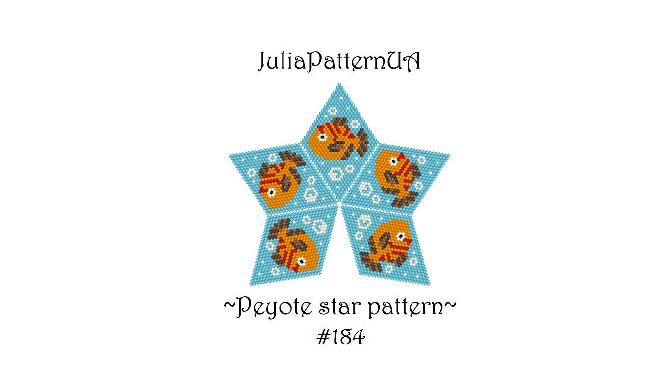 Fish Peyote Star Pattern Sea Animal 3D Beaded Star Pattern DIY Warped ...