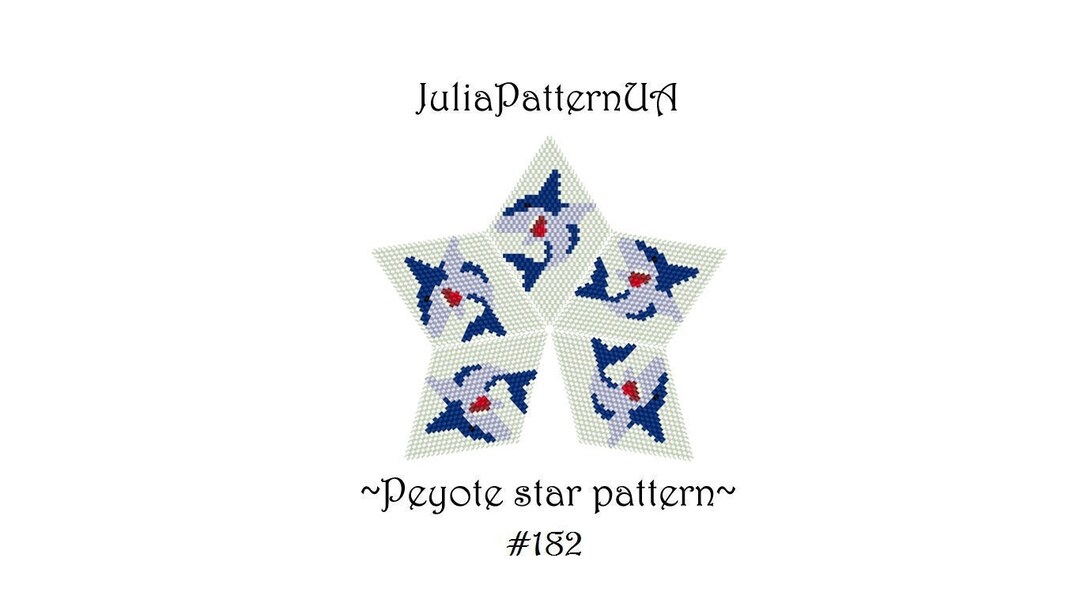 Shark Peyote Star Pattern PDF Sea Animal 3D Beaded Star Pattern DIY ...