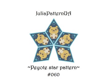 Puppy dog Peyote star pattern Animal 3D Beaded star pattern DIY Warped ...
