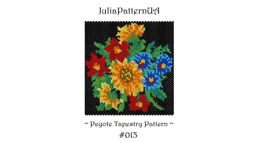 Sunflower Peyote Tapestry Pattern PDF Wildflower Bouquet Beaded ...