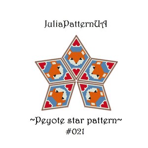 Fox 3D Peyote Star Pattern PDF Forest Animal Beaded Star - Etsy