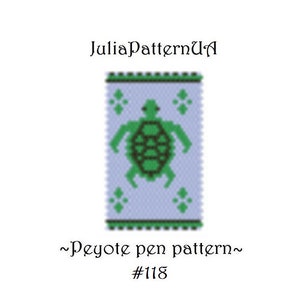 Turtle Peyote Pen Wrap Patterns Beaded Pen Cover Patterns for G2 Pilot ...
