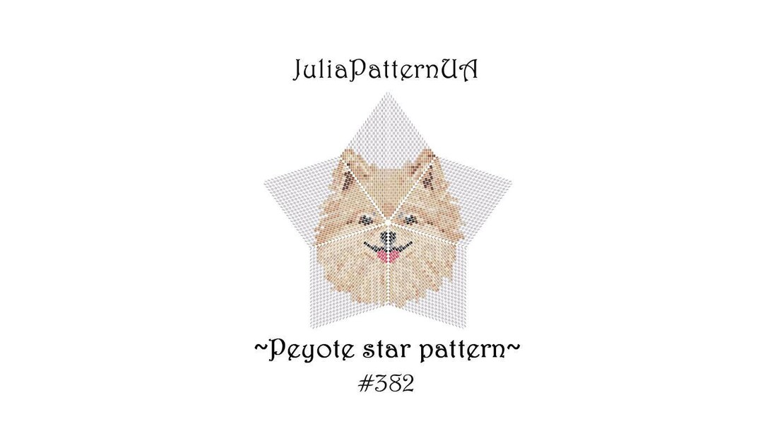 Beige Pomeranian 3D Peyote Star Pattern PDF Dog Beaded Star Pattern DIY ...