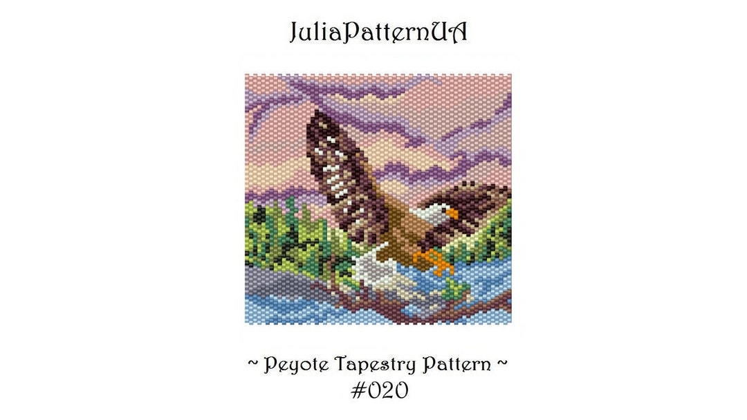 Soaring Bald Eagle Peyote Tapestry Pattern PDF Trees and River ...