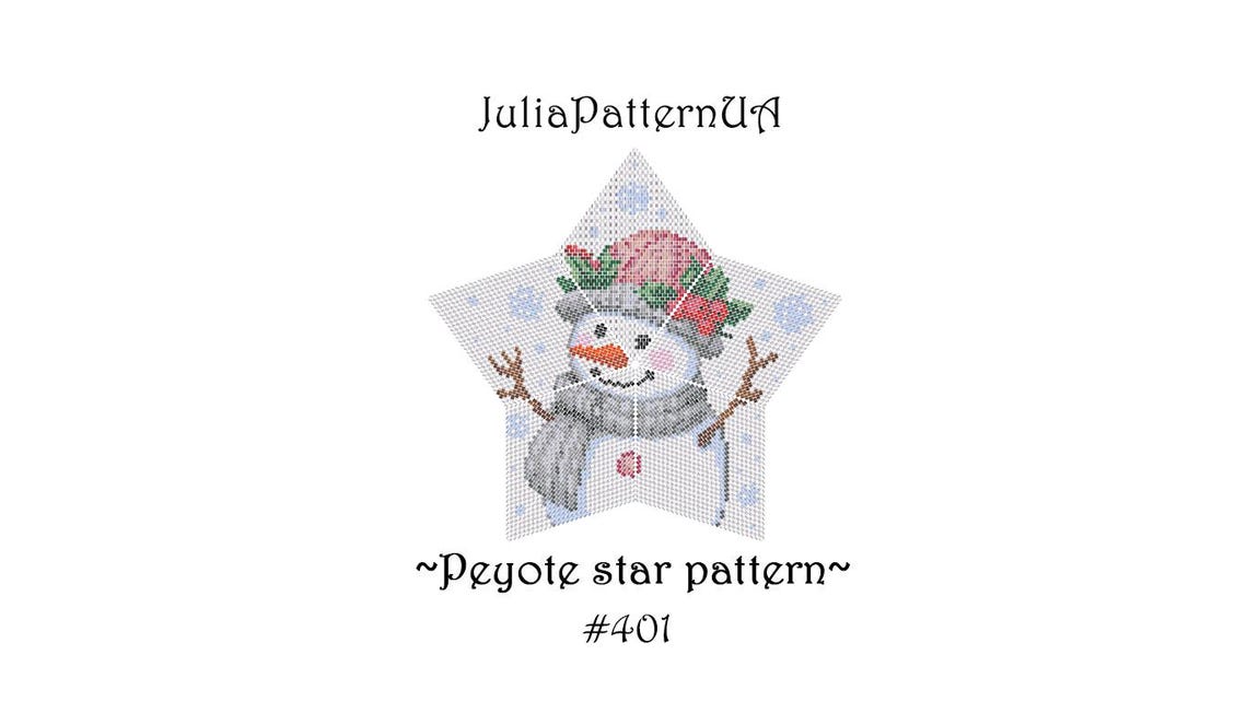 Snowman Peyote Star Pattern PDF Christmas 3D Beaded Star Pattern DIY ...