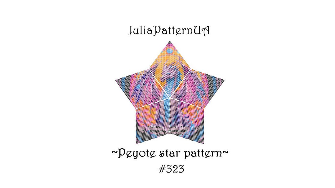 Dragon 3D Peyote Star Pattern PDF Fantasy Animal Beaded Star Pattern ...