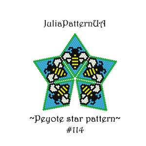 Bee 3D Peyote Star Pattern Insect Beaded Star Pattern Warped Square ...
