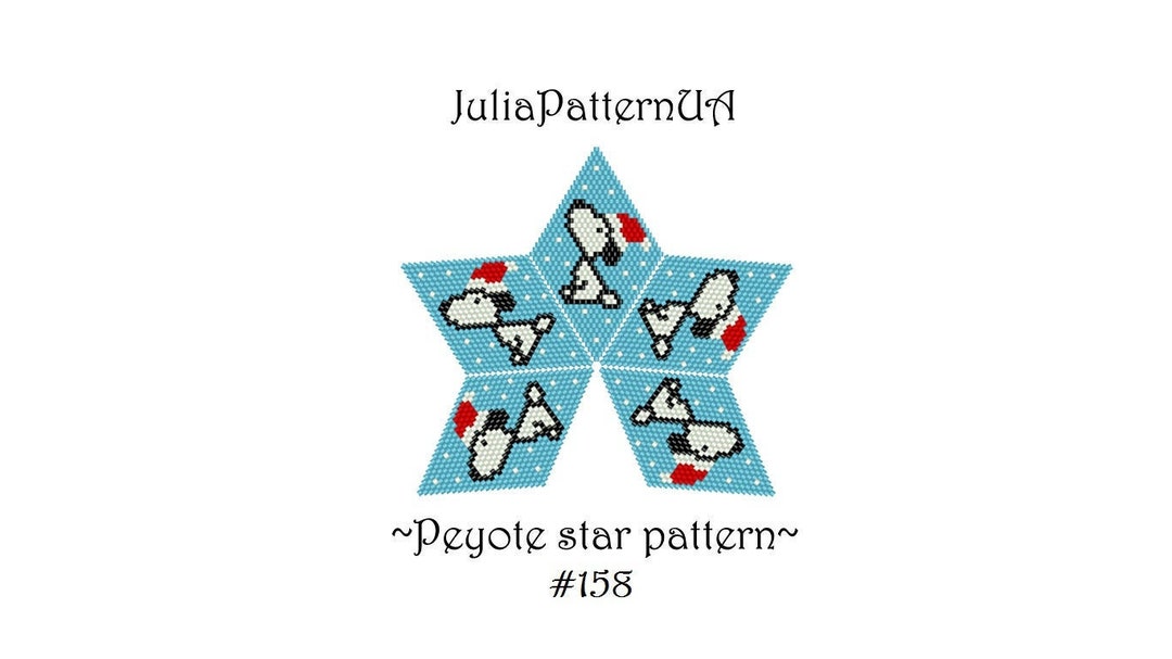 Christmas Beagle Dog Peyote Star Pattern 3D Beaded Star Pattern Cartoon ...
