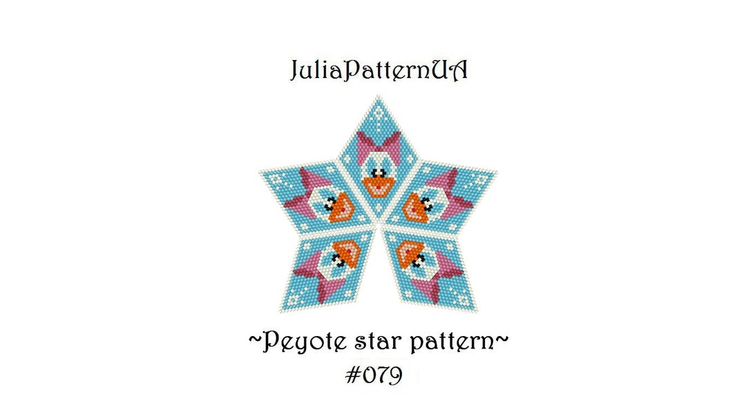 Duck Cartoon Character 3D Peyote Star Pattern PDF Beaded Star Pattern ...