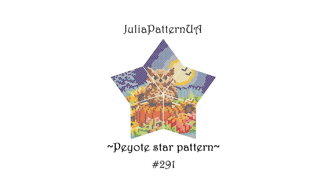 Autumn Landscape 3D Peyote Star Pattern PDF Owl Pumpkin and Sunflower ...