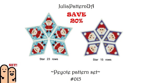 Santa 3D Peyote star pattern Beaded christmas ornament patterns Warped square pattern Beaded ...