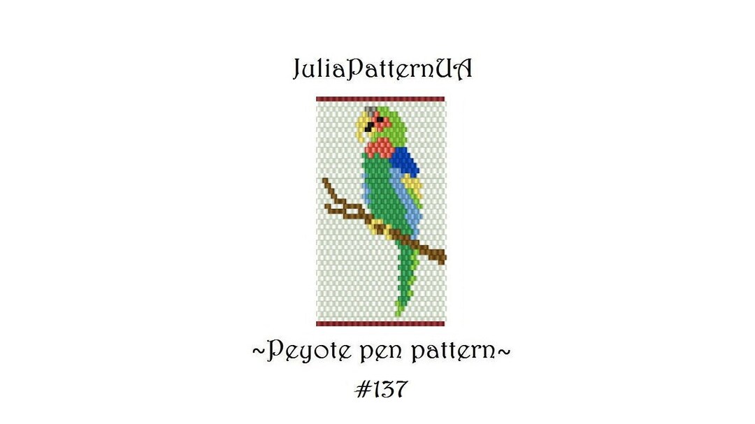 Parrot Peyote Pen Wrap Patterns Bird Beaded Pen Cover Patterns for G2 ...