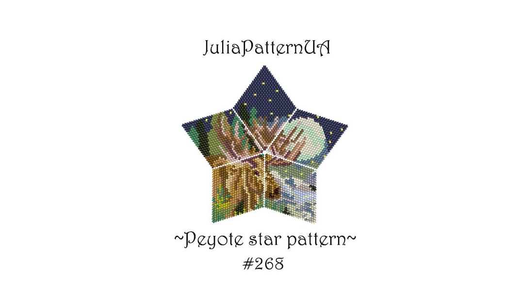 Moose 3D Peyote Star Pattern PDF Night Moon Landscape Beaded Star ...