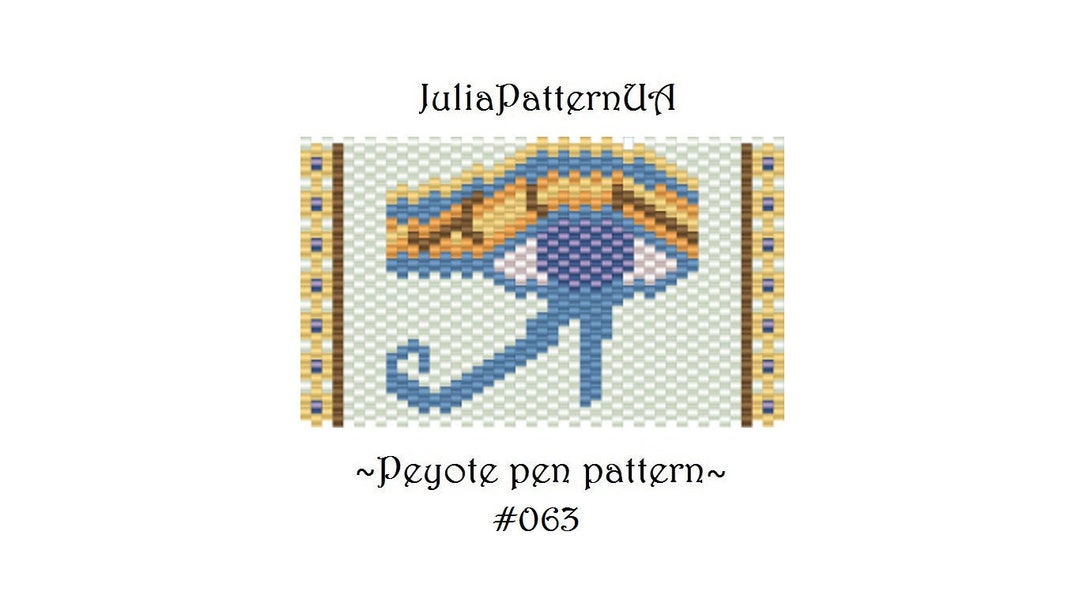 Egyptian Eye of Horus Peyote Pen Cover Patterns Beaded Pen Wrap ...