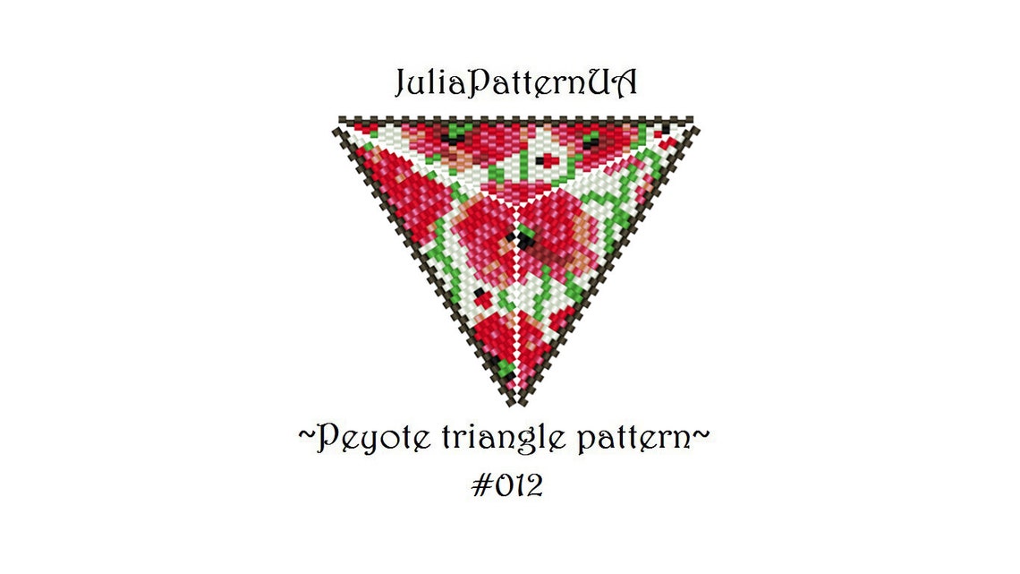 Poppy Beaded Triangle Pattern PDF Red Flower Peyote Triangle - Etsy