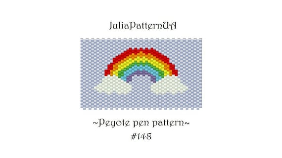 Rainbow Peyote Pen Wrap Patterns PDF Beaded Pen Cover Patterns | Etsy