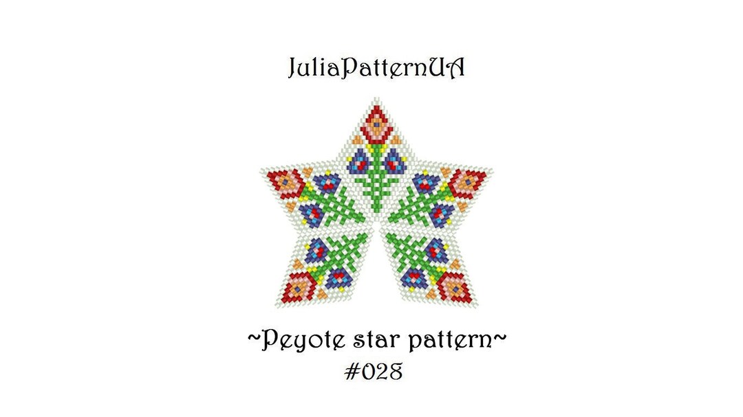 Scandinavian Flower 3D Peyote Star Pattern PDF Floral Beaded Star ...