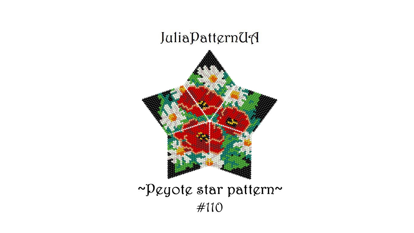 Daisies Poppy Peyote Star Pattern Wildflower Bouquet 3D Beaded | Etsy