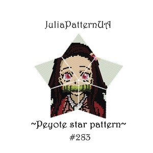 Anime Characters 3D Peyote Star Pattern PDF Beaded Star Pattern DIY ...