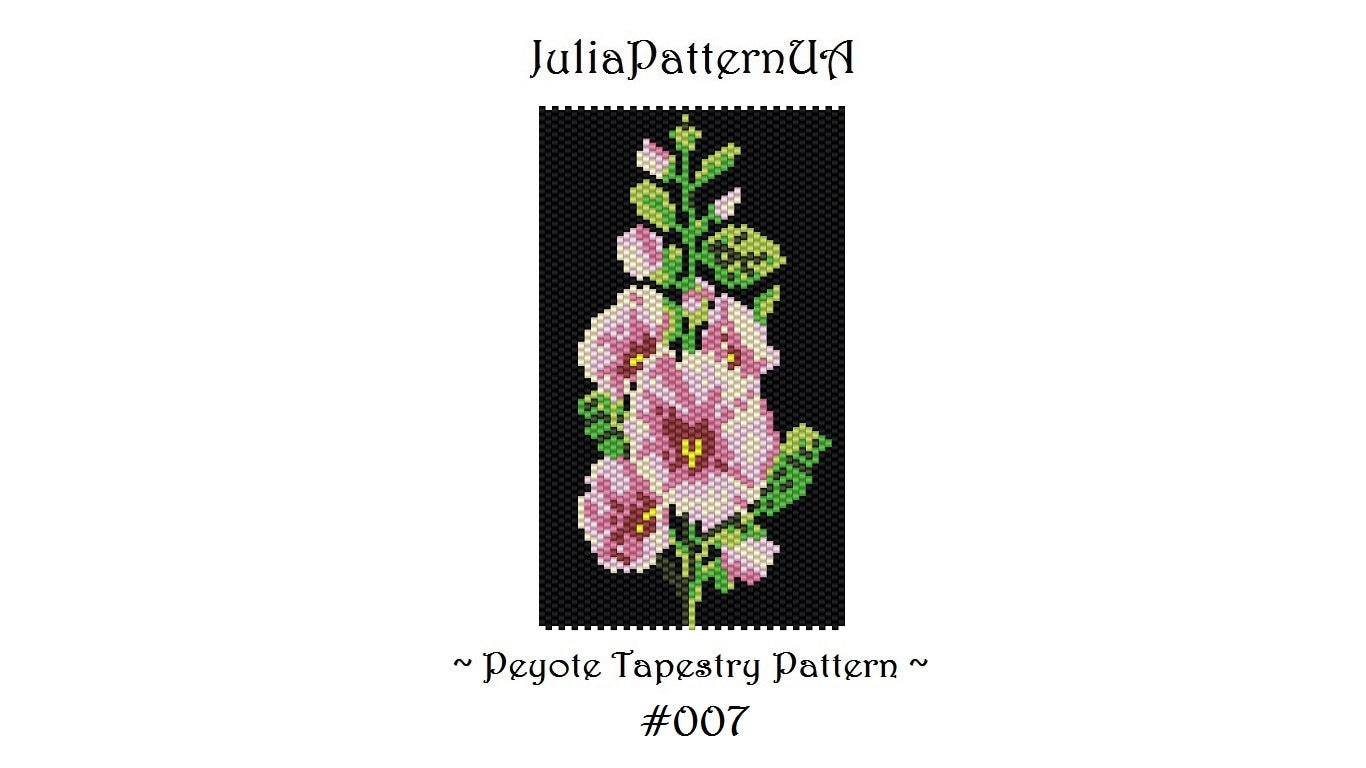 Hollyhock Peyote Tapestry Pattern Bead Tapestry Pattern Floral | Etsy