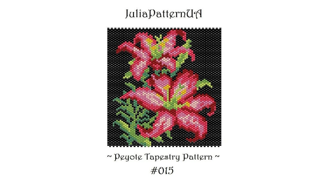Pink Lily Peyote Tapestry Pattern PDF Flower Small Beaded Tapestry ...