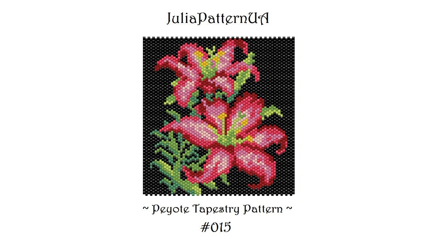 Pink Lily Peyote Tapestry Pattern PDF Flower Small Beaded Tapestry ...