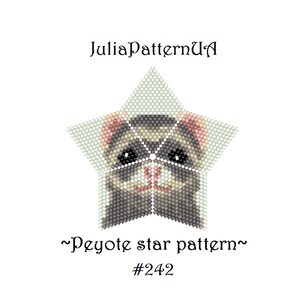 Ferret Peyote Star Pattern PFD Animal 3D Beaded Star Pattern DIY Warped ...