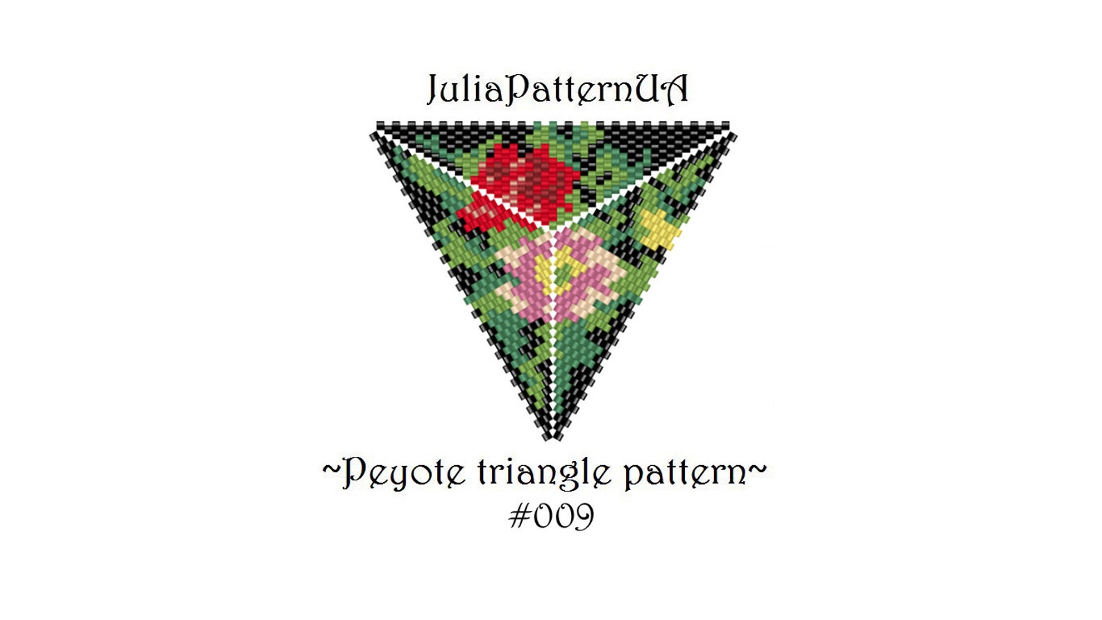 SET Flower Peyote triangle pattern Floral Brick stitch | Etsy