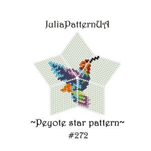 Hummingbird Peyote Star Pattern PFD Colorful Bird 3D Beaded Star ...