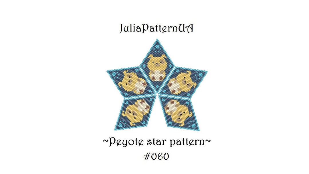 Puppy Dog Peyote Star Pattern PDF Animal 3D Beaded Star Pattern DIY ...