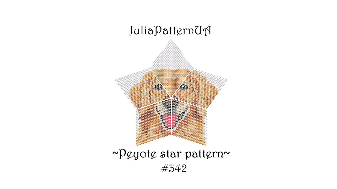 Golden Retriever 3D Peyote Star Pattern PDF Dog Beaded Star Pattern DIY ...