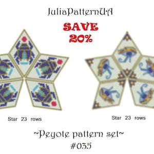 Egyptian Eye of Horus Egyptian Scarab 3D Peyote Star Pattern Set of 2 ...