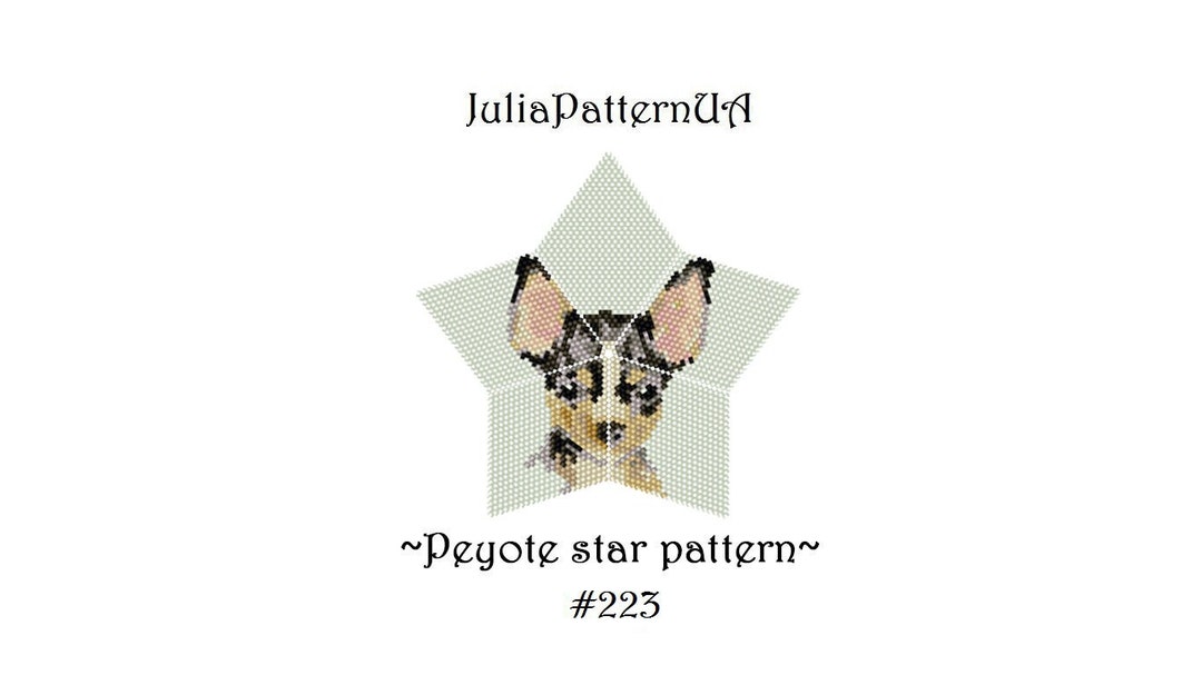 Chihuahua 3D Peyote Star Pattern PDF Black and Tan Dog Beaded Star ...