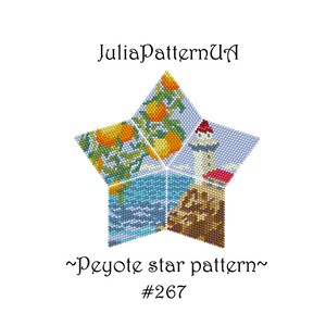 Italian Landscape 3D Peyote Star Pattern PDF Lighthouse on Sea Beaded ...